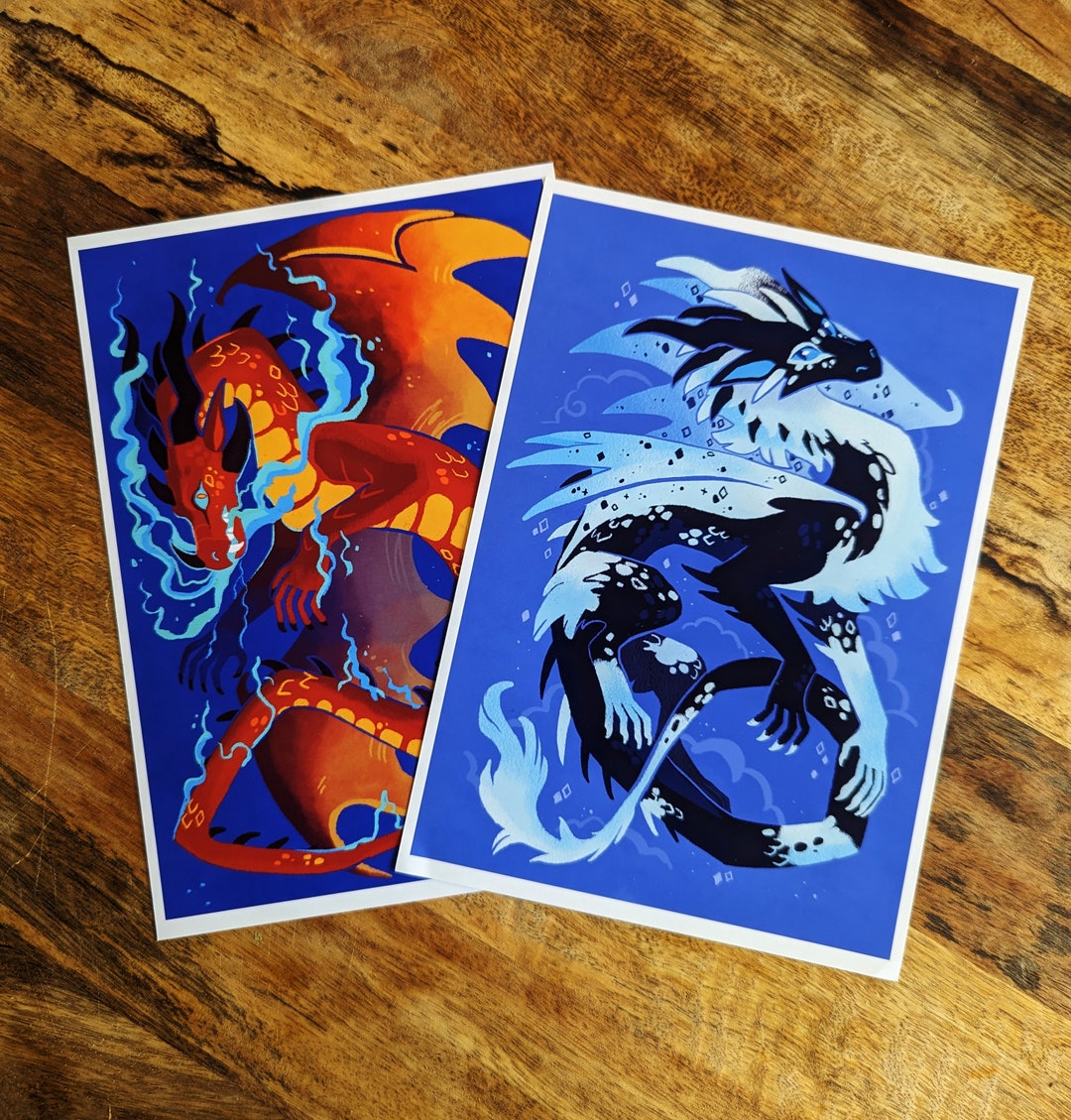 Stylized Wings of Fire Prints A5 [ Whiteout, Peril ] - Etsy