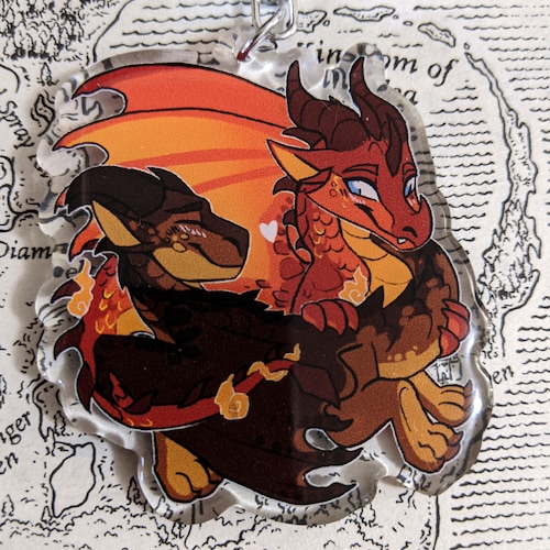 Moon and Qibli Wings of Fire WOF Acrylic Charm - Etsy