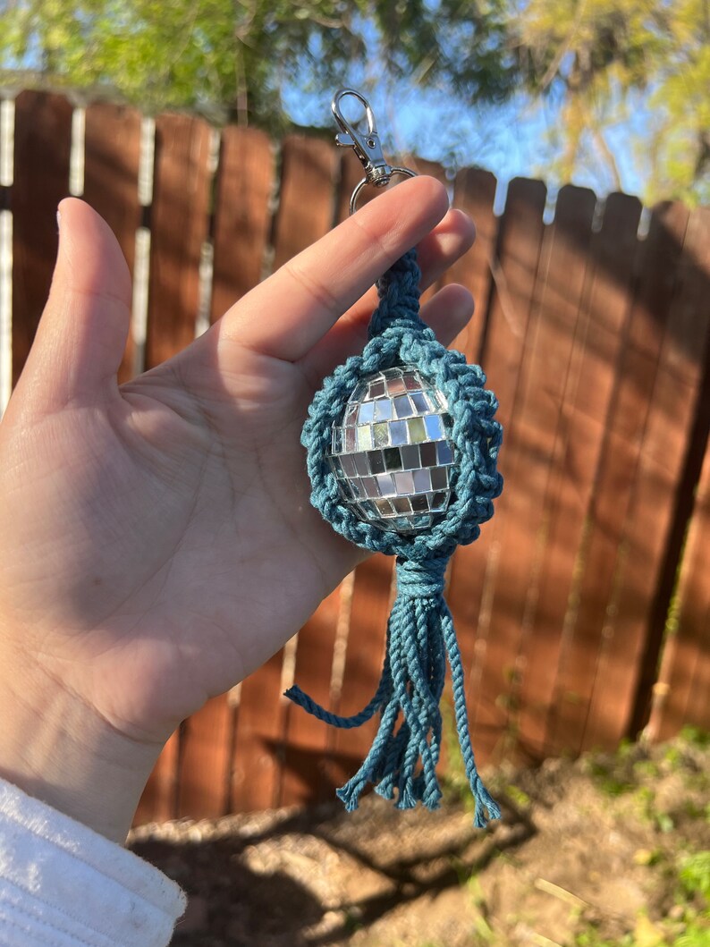 Macrame Disco Ball Keychain - Etsy