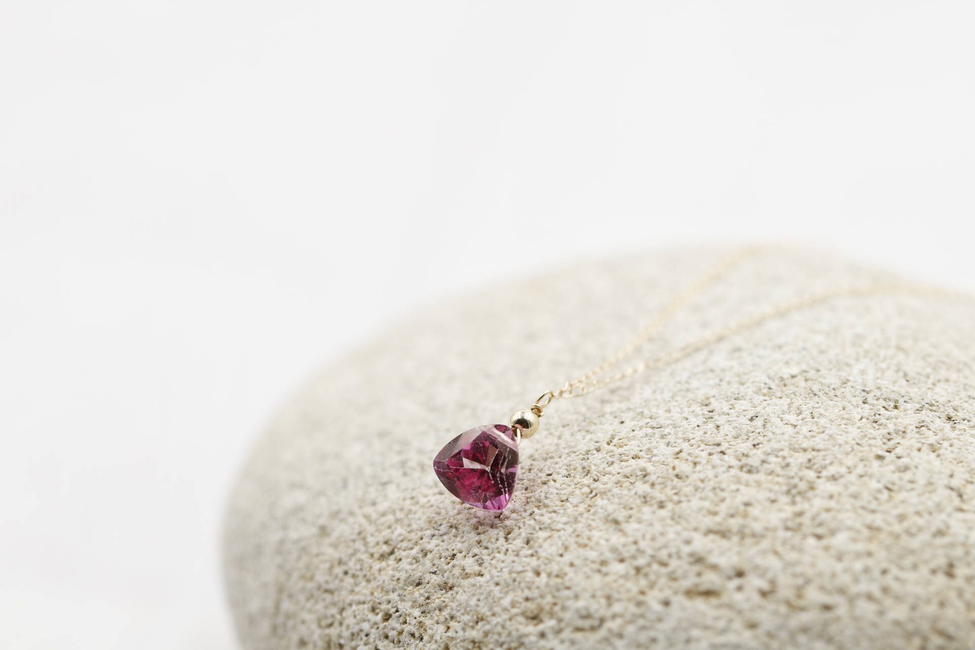 Collar de topacio rosa, Collar de oro amarillo de 14k Collar de oro ...