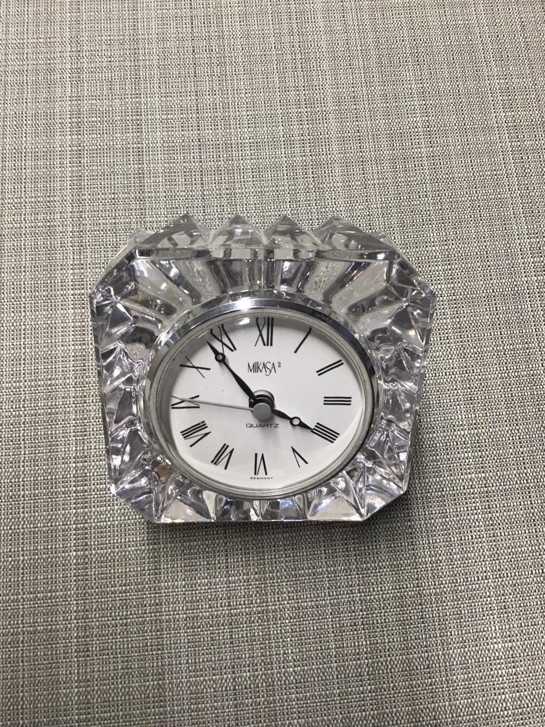 MIKASA Clock, German Quartz in a Crystal Base - Etsy
