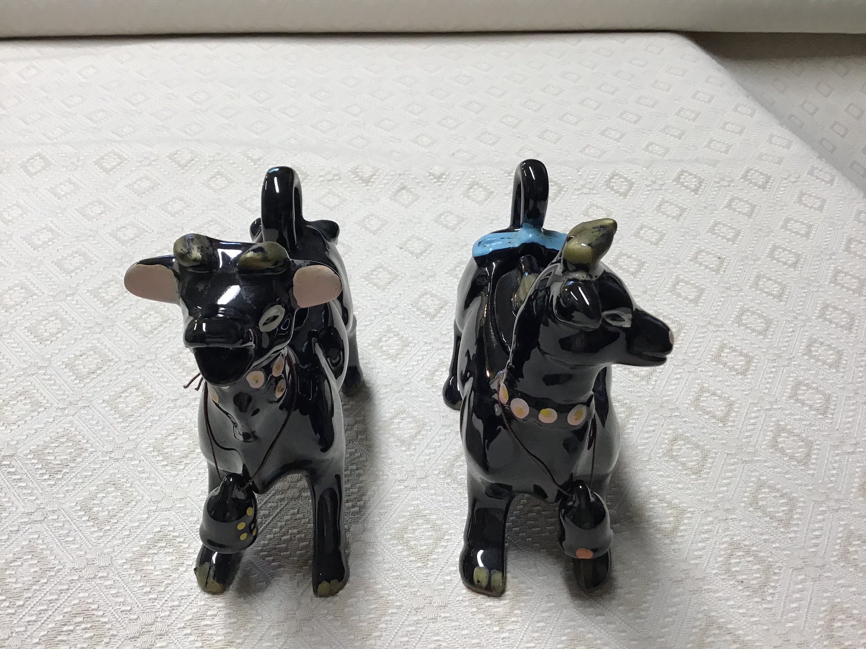 Gorgeous Ceramic Cows so Cute Black With Blue Ribbons - Etsy