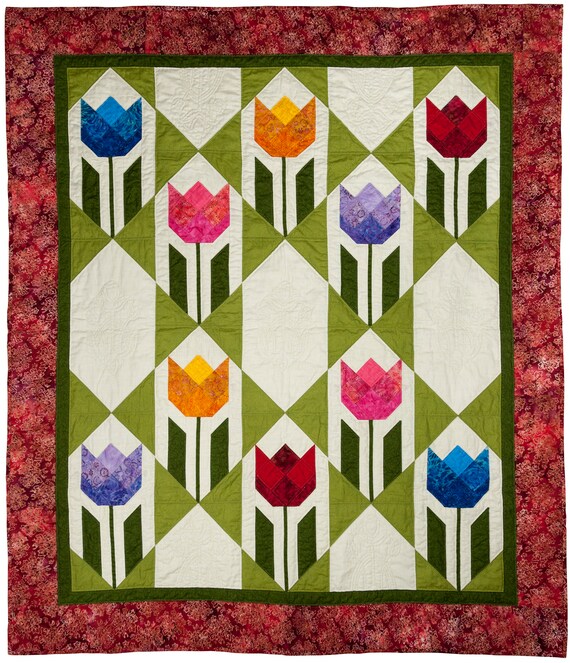 Diamond Paned Tulip Quilt Designed by Ruby Short Mckim - Etsy