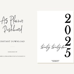 Printable A5 Monochrome 2025 Planner Dashboard - Printable Planner ...