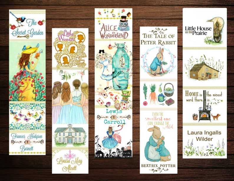 Children's Classic Books Bookmarks Literary Bookmarks - Etsy