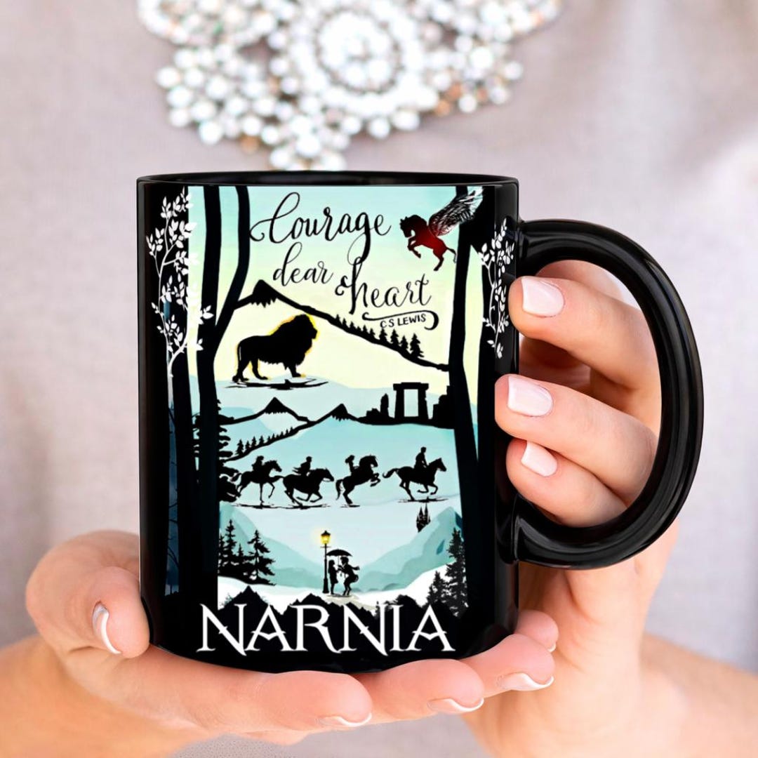 Narnia Mug: Watercolor Aslan Lion, Courage Quote - Etsy