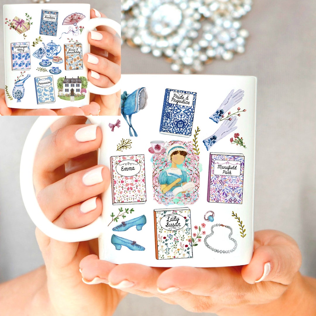 Watercolor Jane Austen Books Mug: Literary Gift - Etsy