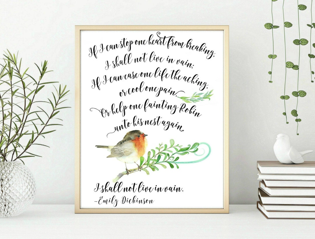 Emily Dickinson Poem Print: Illustrated Literary Art (digital Download ...