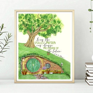 Watercolor Hobbit House With or Without Quote. J. R. R. Tolkien Quotes ...