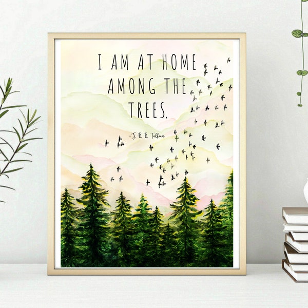 I Am Home Among the Trees Wall Art - Etsy