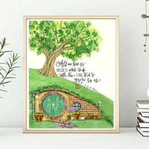 Watercolor Hobbit House With or Without Quote. J. R. R. Tolkien Quotes ...