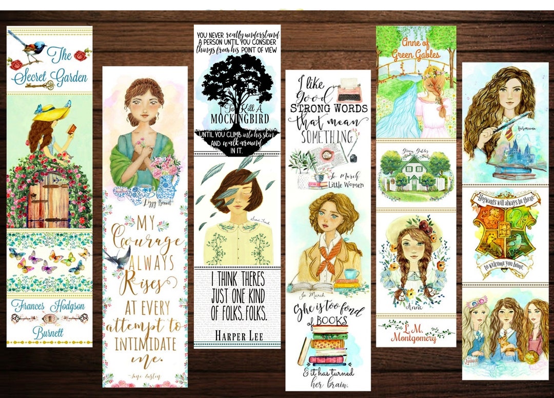 Bookish Bookmarks Literary Bookmarks Book Lover Gift for - Etsy UK