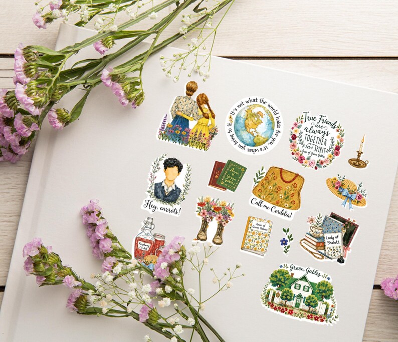 Anne of Green Gables Journal Stickers – Kindred Spirits, Book Lover ...