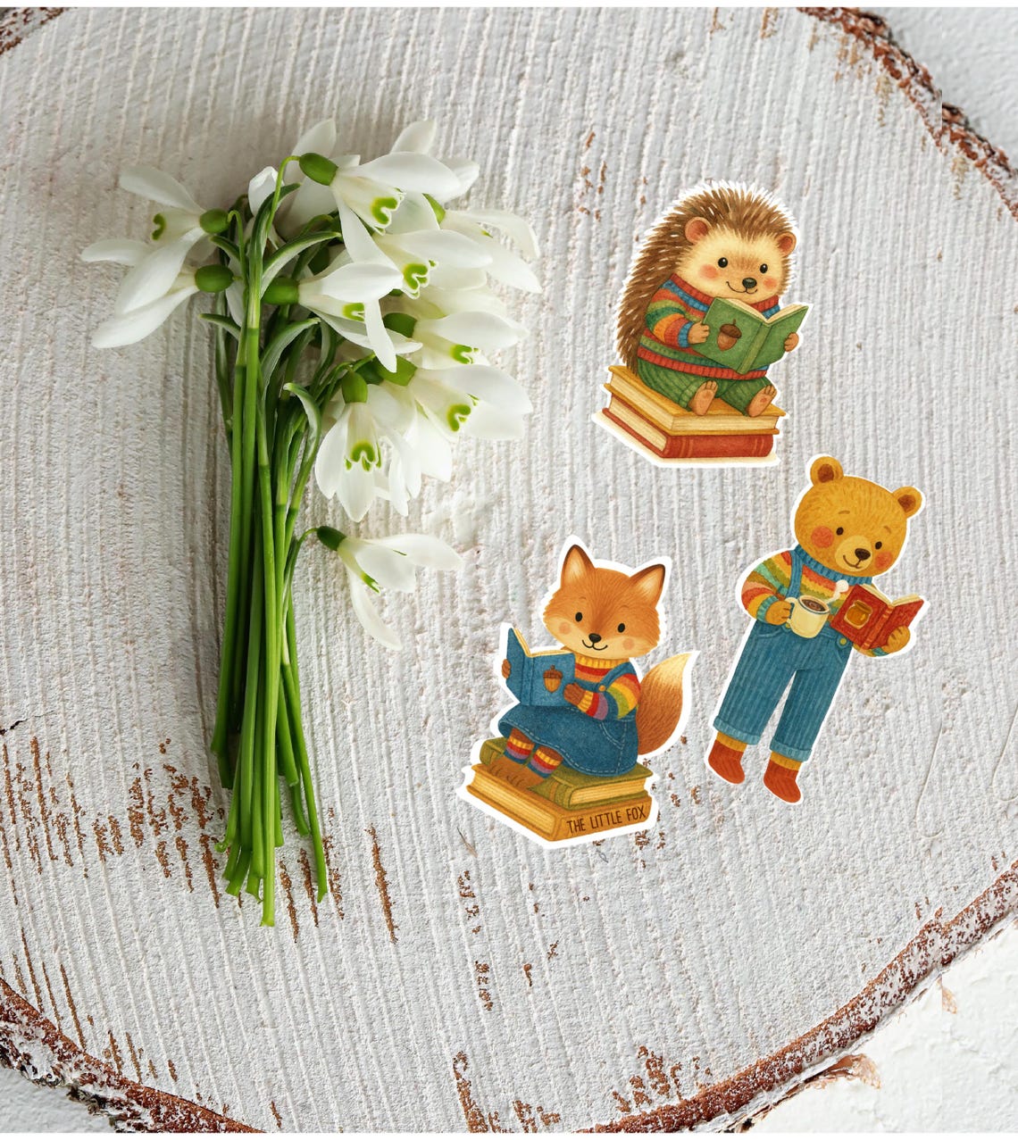 Reading Buddies Sticker Pack: Cottagecore Animal Book Stickers - Etsy