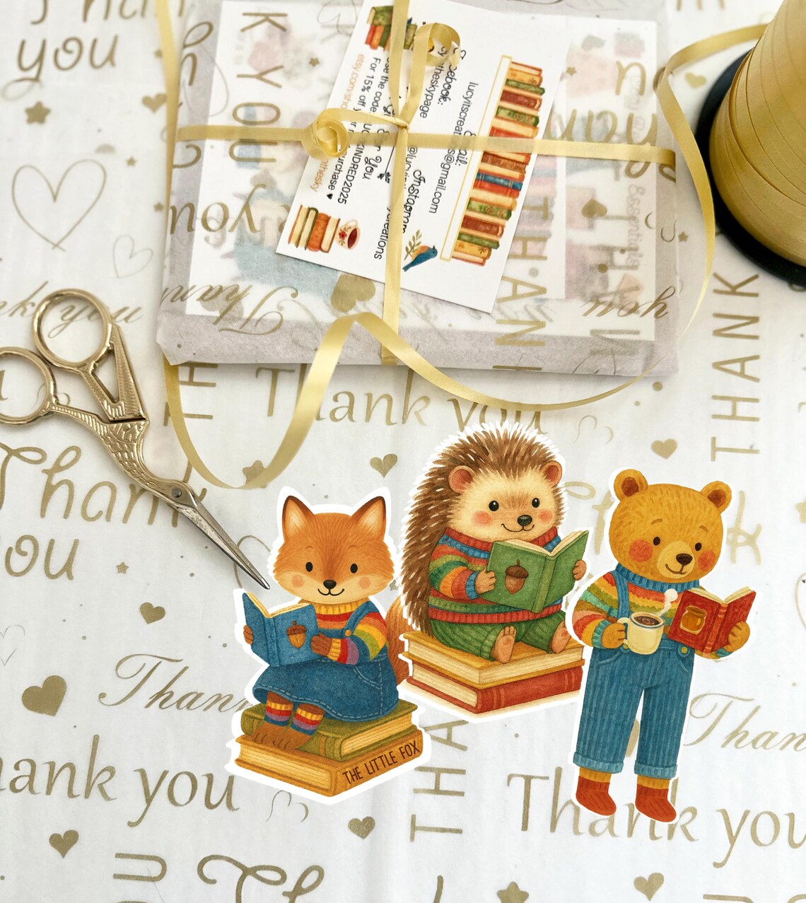 Reading Buddies Sticker Pack: Cottagecore Animal Book Stickers - Etsy