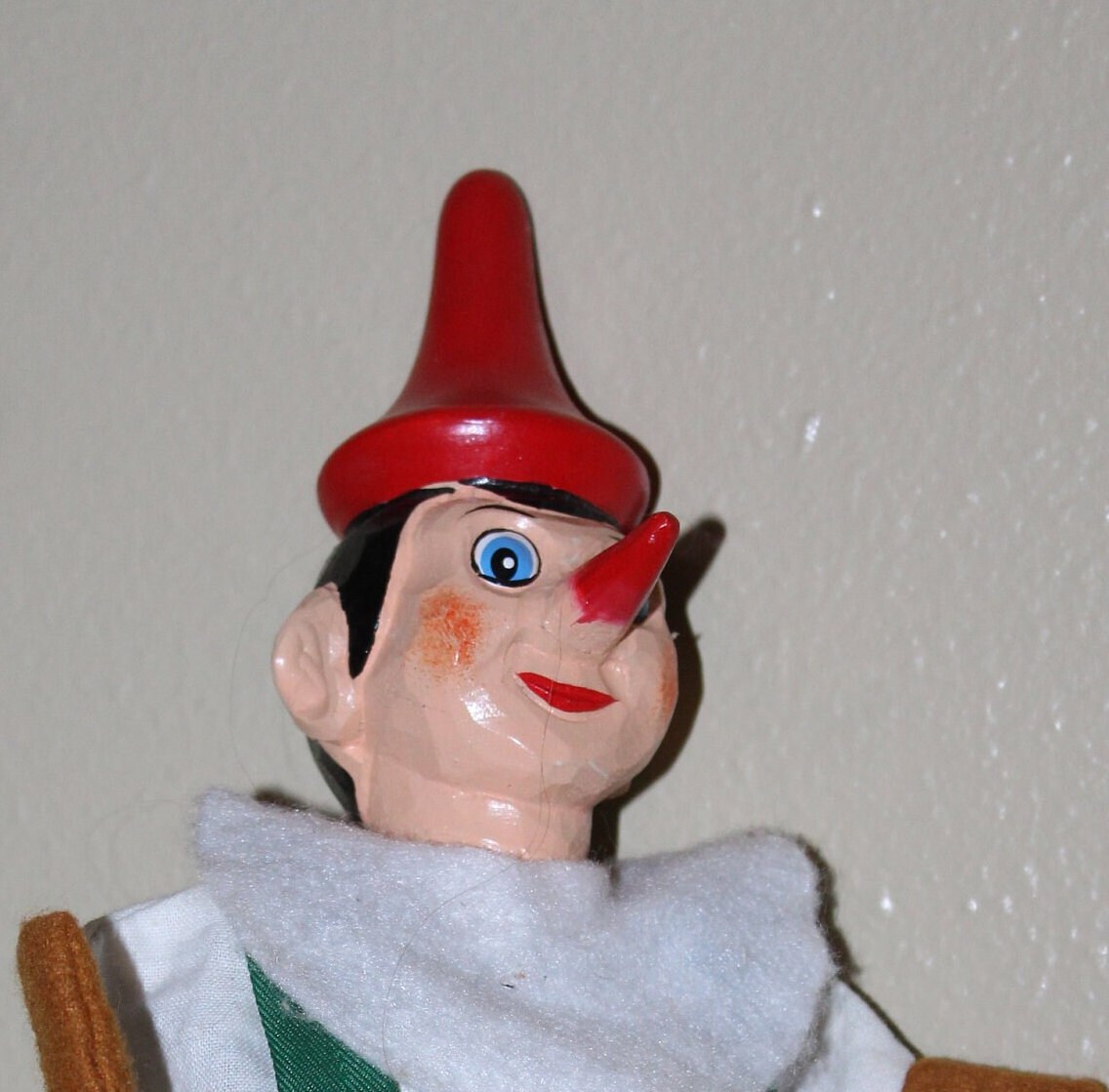 Pinocchio Hand Puppet, Wooden Head, Vintage 1960's - Etsy