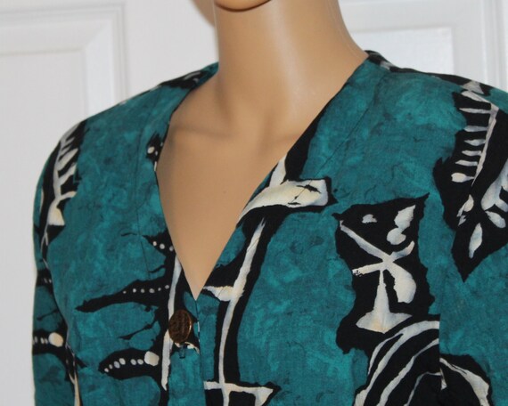 Sz. S, 1980's Graphic Top, Sharon Anthony, Essay labe… - Gem