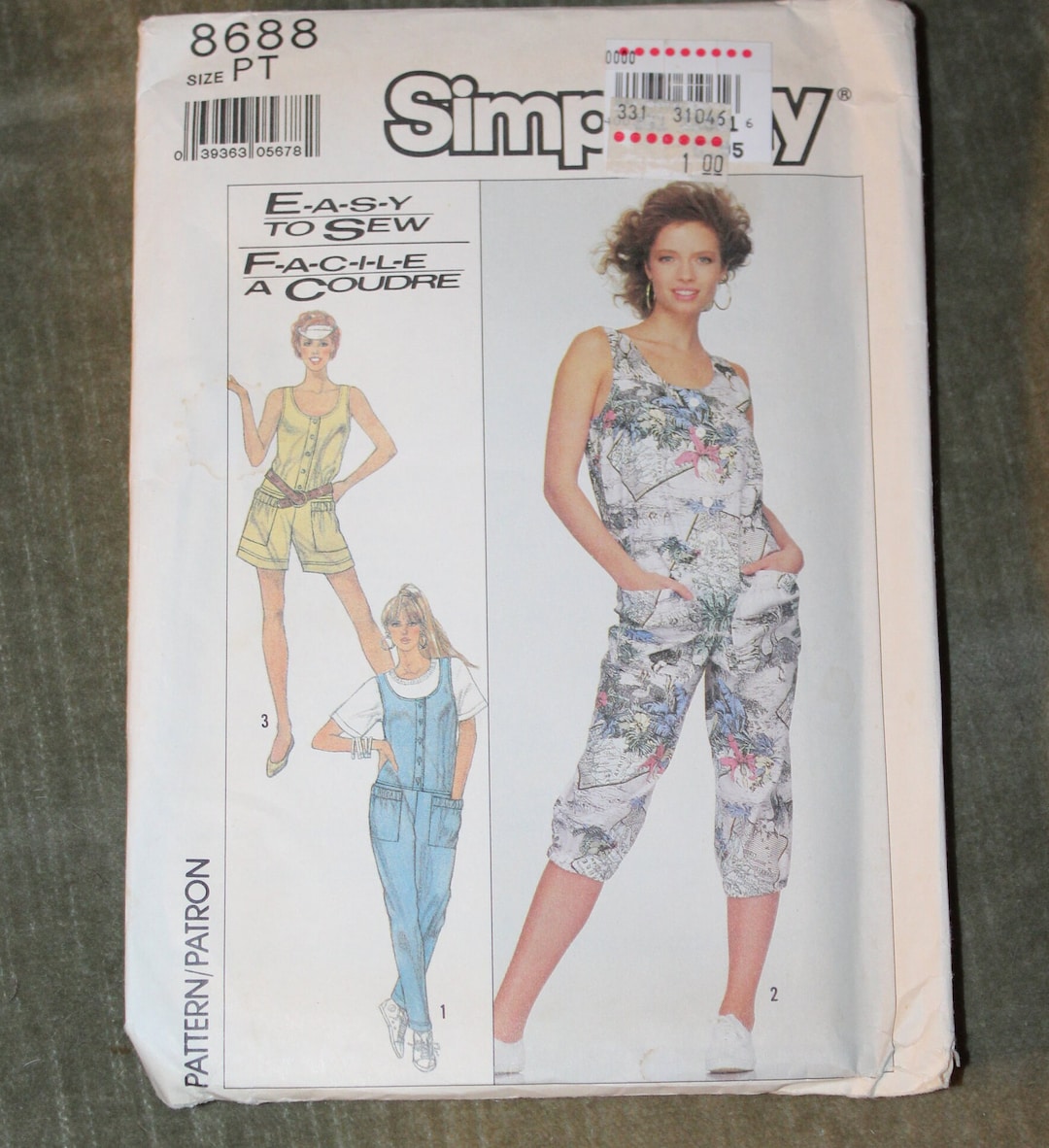 Vintage 1980's Romper Sewing Pattern, Simplicity, 1988, - Etsy
