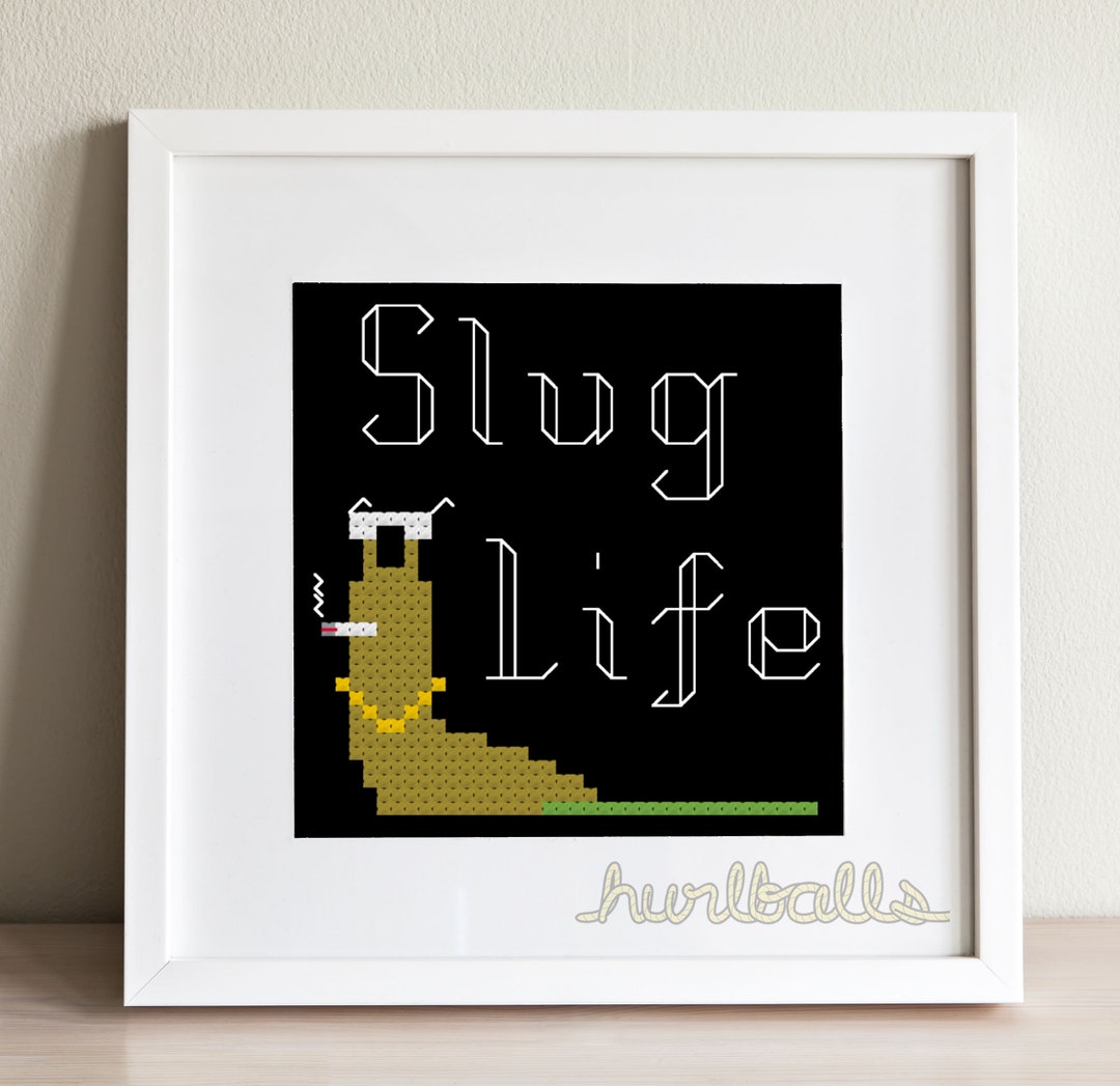Slug Life Thug Life Cross Stitch PDF Pattern - Etsy