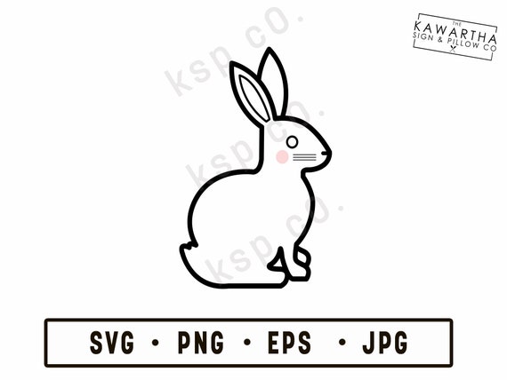 Woodland Bunny Outline SVG Png Jpeg EPS Digital Download - Etsy