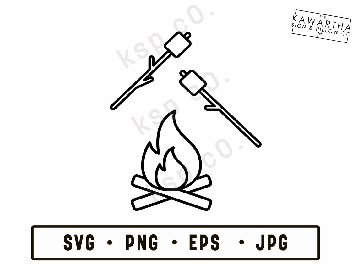 Campfire & Marshmallows SVG Png Jpeg EPS Digital - Etsy