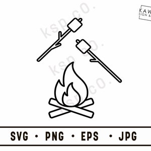 Campfire & Marshmallows, SVG, Png, Jpeg, EPS, Digital Download, Digital ...