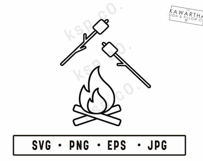 Campfire & Marshmallows, SVG, Png, Jpeg, EPS, Digital Download, Digital ...