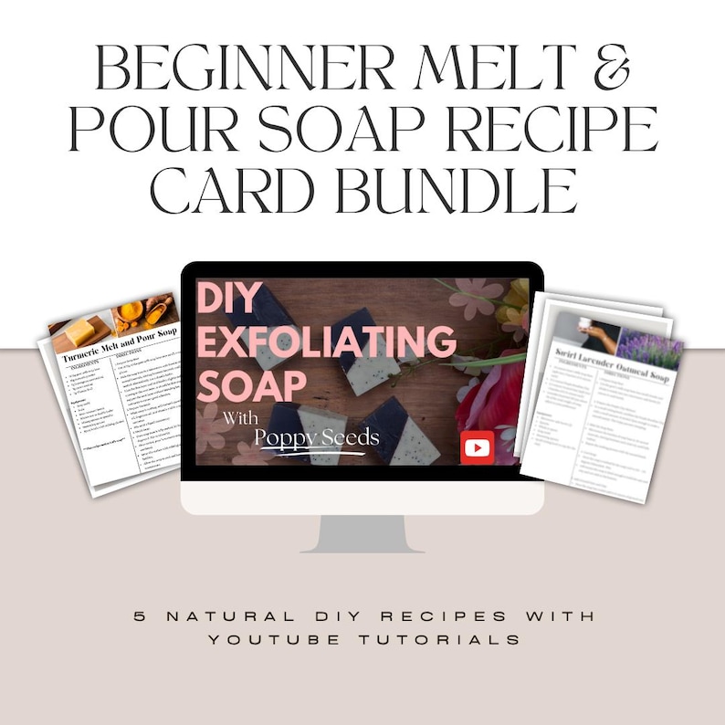 Melt and Pour Soap Recipe Bundle: 5 Natural Skincare Recipes (digital ...