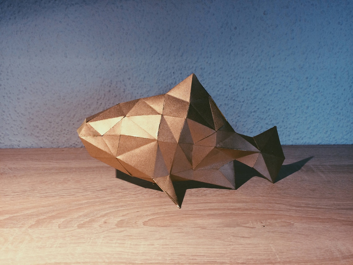 FISH DIY 3D Papercraft PDF Paper Sculpture Template Origami - Etsy