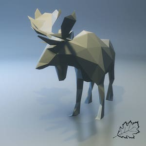 Pdf Papercraft Moose. Low Poly Sculpture. DIY Paper 3D Sculpture, 3D ...