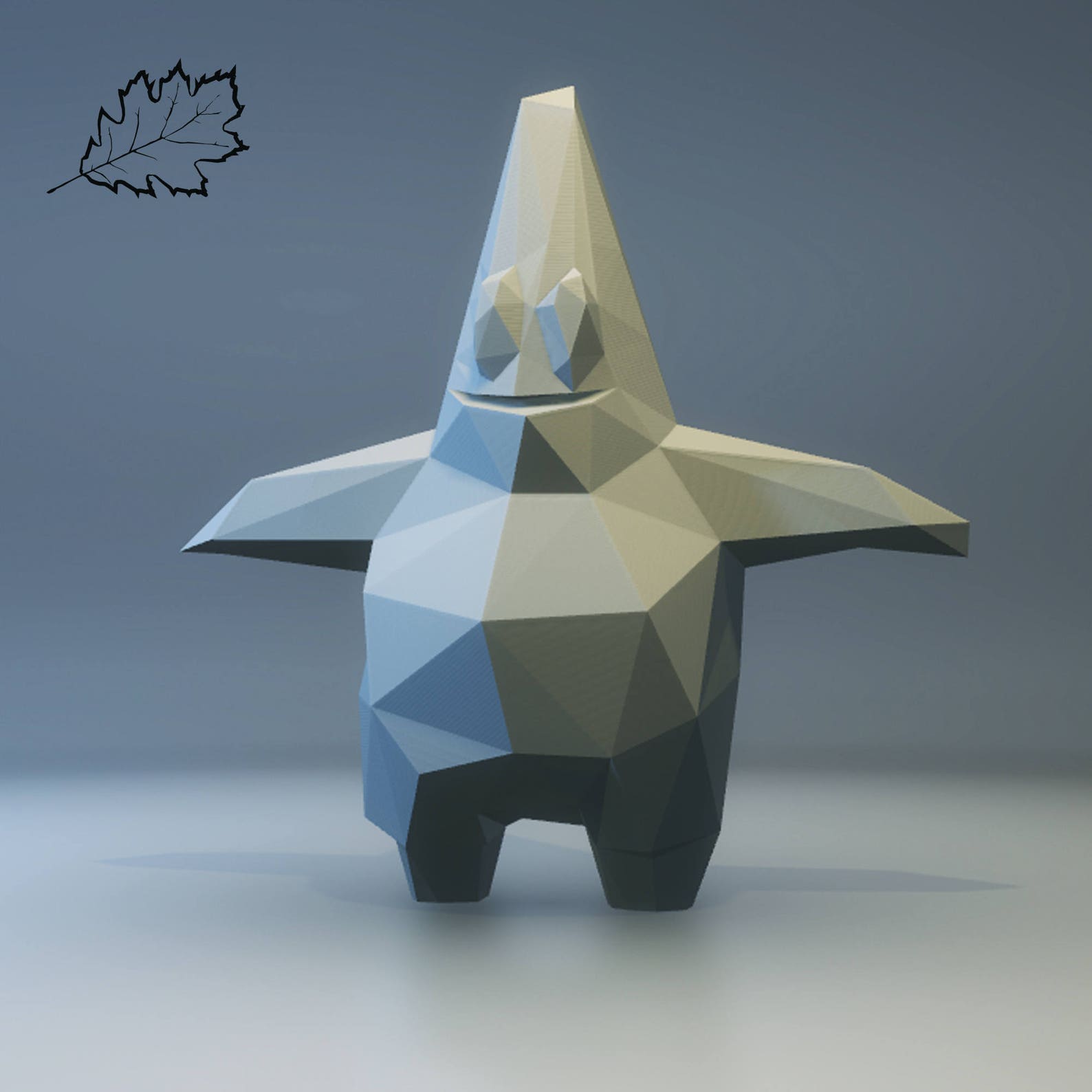 Spongebob Inspired Patrick Star Papercraft Sculpture. Low Poly 3D DIY ...