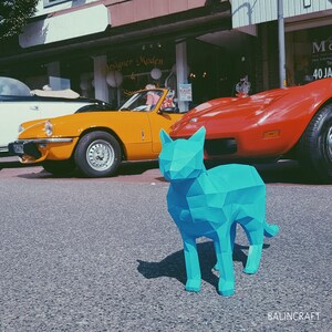 Cat Pre-cut Papercraft Kit. DIY 3D Paper Model Low Poly Paper Model ...