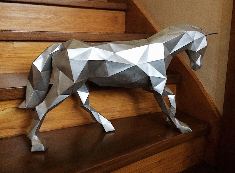 HORSE DIY 3D papercraft PDF paper sculpture template origami | Etsy