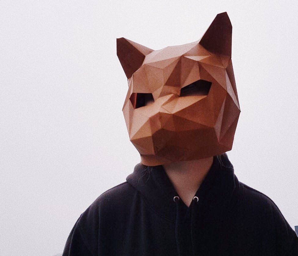 CAT MASK Animal DIY Masquerade Papercraft Low Poly 3D Paper - Etsy