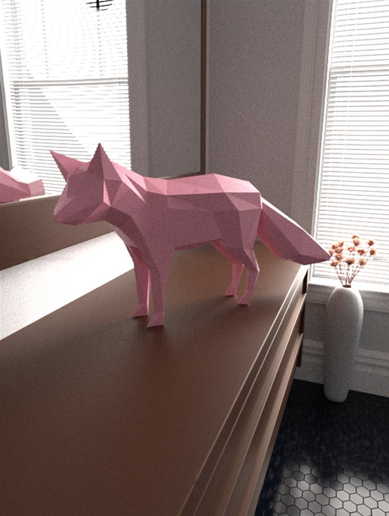 FOX DIY 3D papercraft paper sculpture origami kit Paper | Etsy