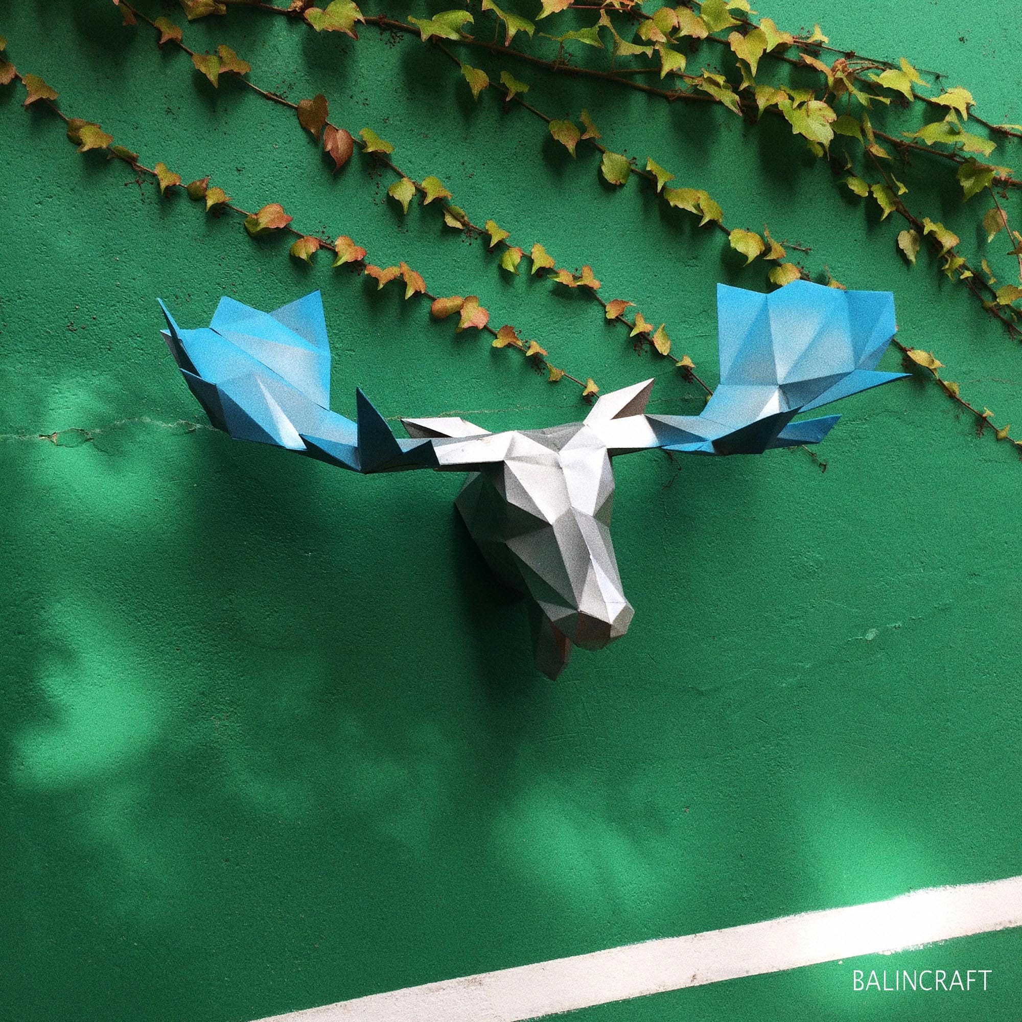 MOOSE TROPHY Papercraft 3D Paper Animal Sculpture Dear Head | Etsy