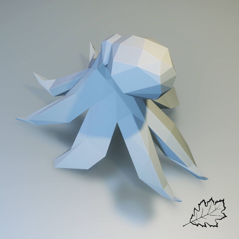 Majestic Papercraft Octopus. Low Poly Papercraft. 3D Origami. - Etsy