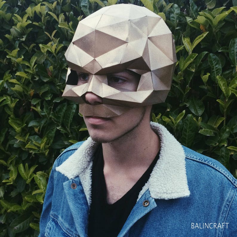 SKULL MASK. Low Poly 3D Papercraft Mask. Printable DIY | Etsy