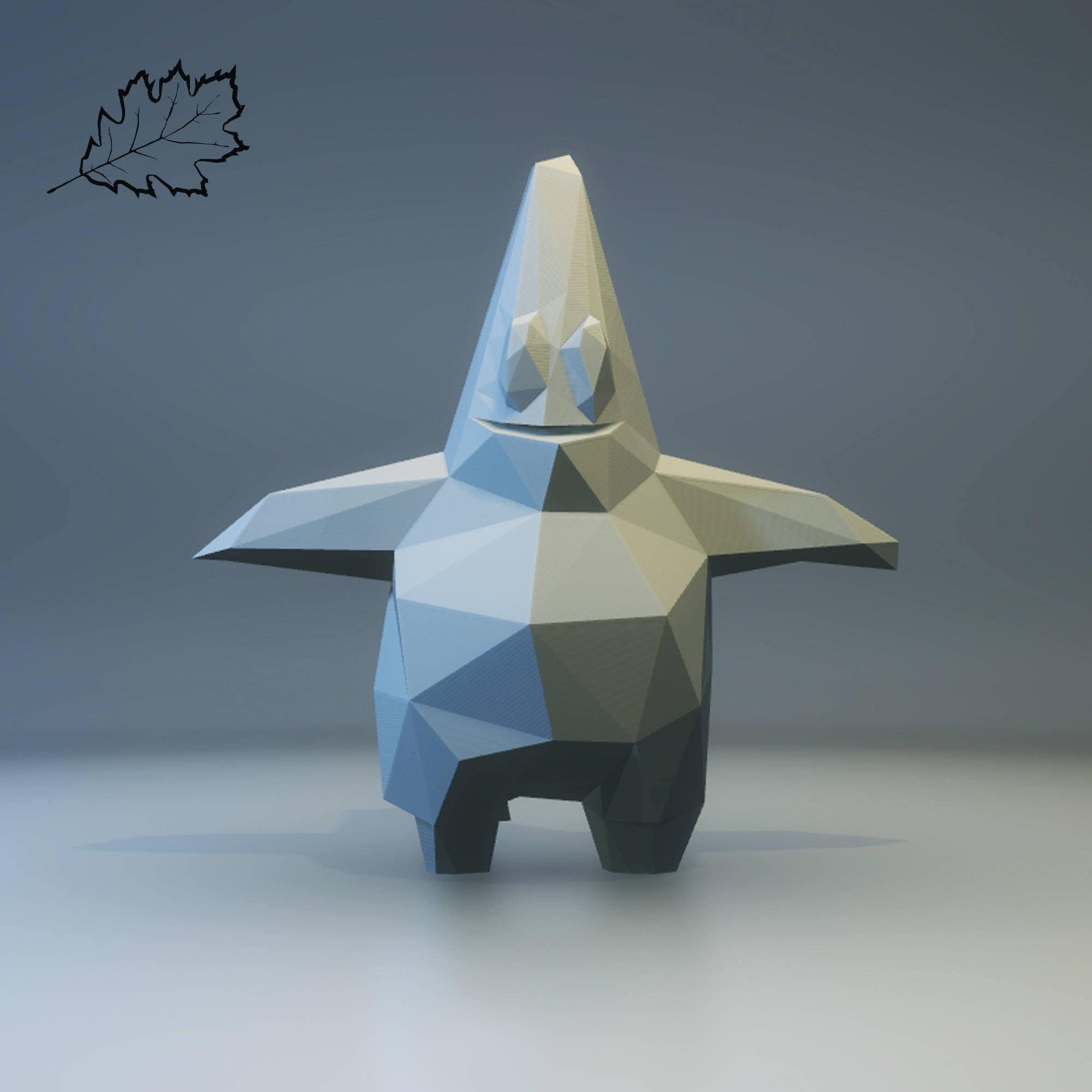 Spongebob Inspired Patrick Star Papercraft Sculpture. Low Poly 3D DIY ...