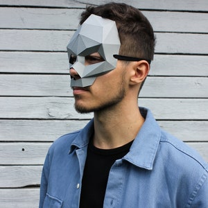 SKULL Half Mask - Demon Paper Mask, Unique Original Mask Template for ...