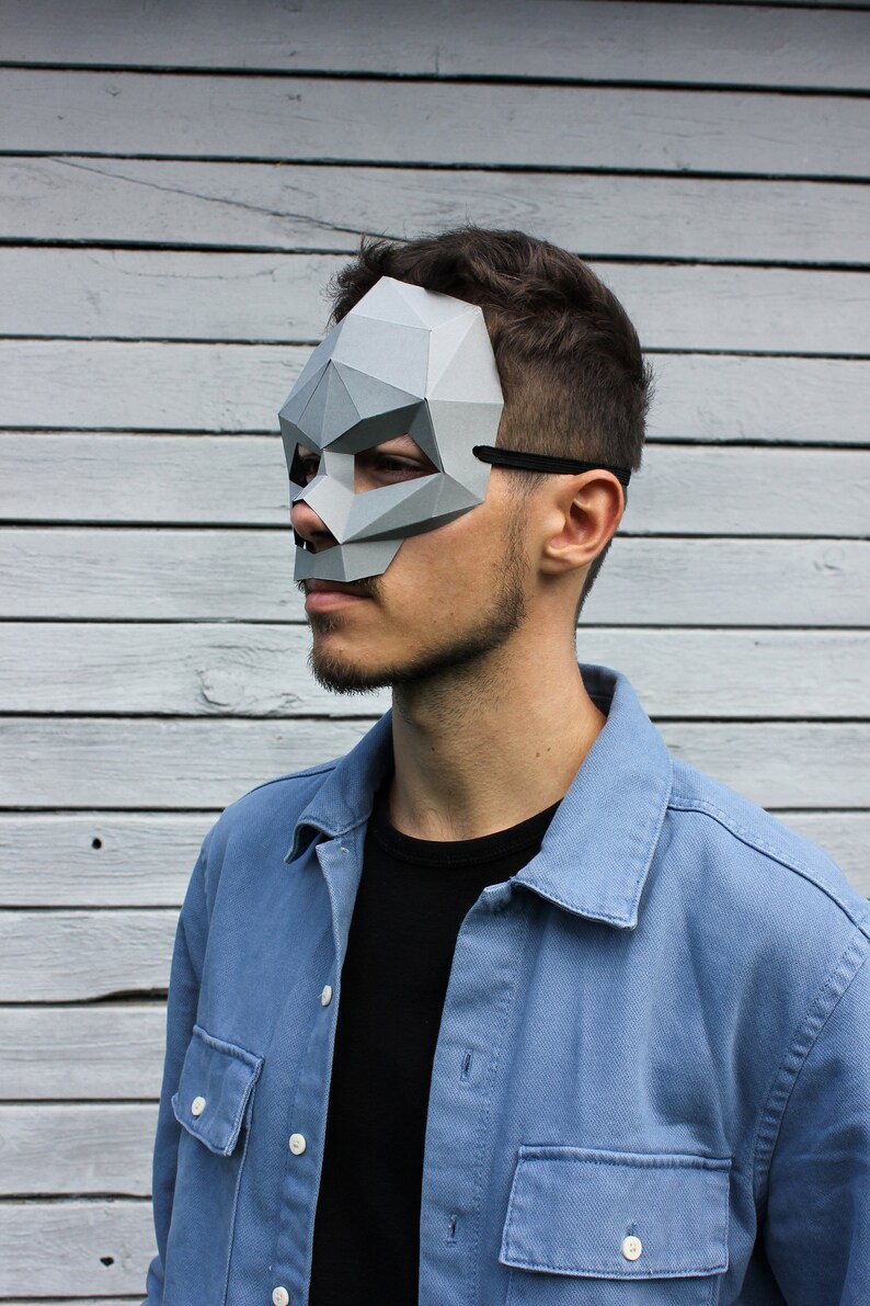 SKULL Half Mask Demon Paper Mask Unique Original Mask - Etsy