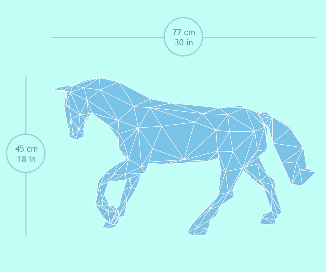 HORSE DIY 3D papercraft PDF paper sculpture template origami | Etsy