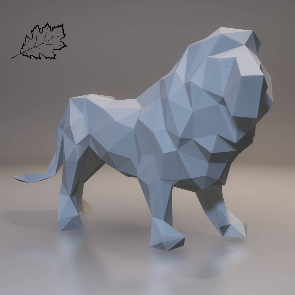 Papercraft Lion Printable DIY Template 3D PDF Download Low - Etsy