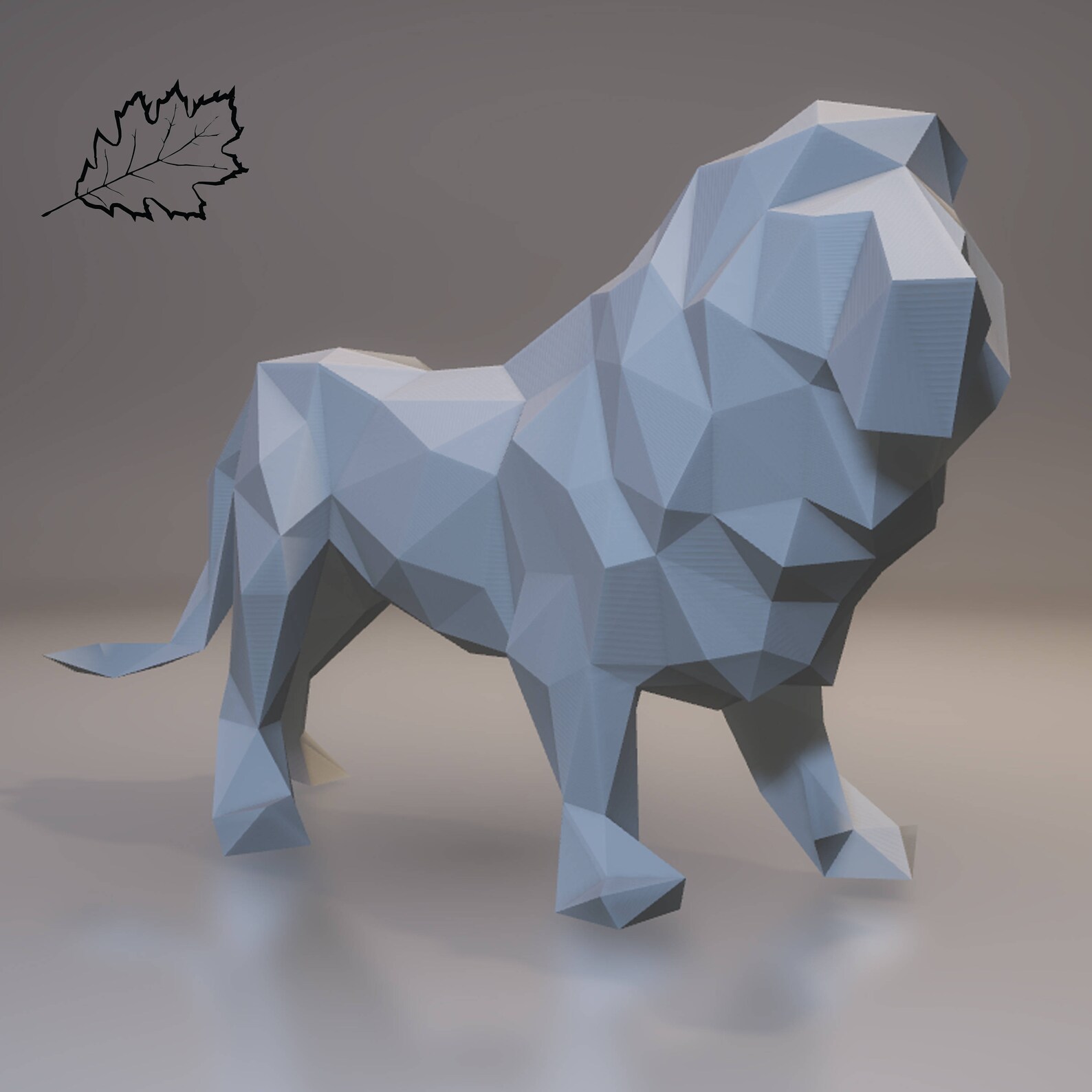 Papercraft Lion - Printable DIY Template 3D - PDF Download Low Poly ...