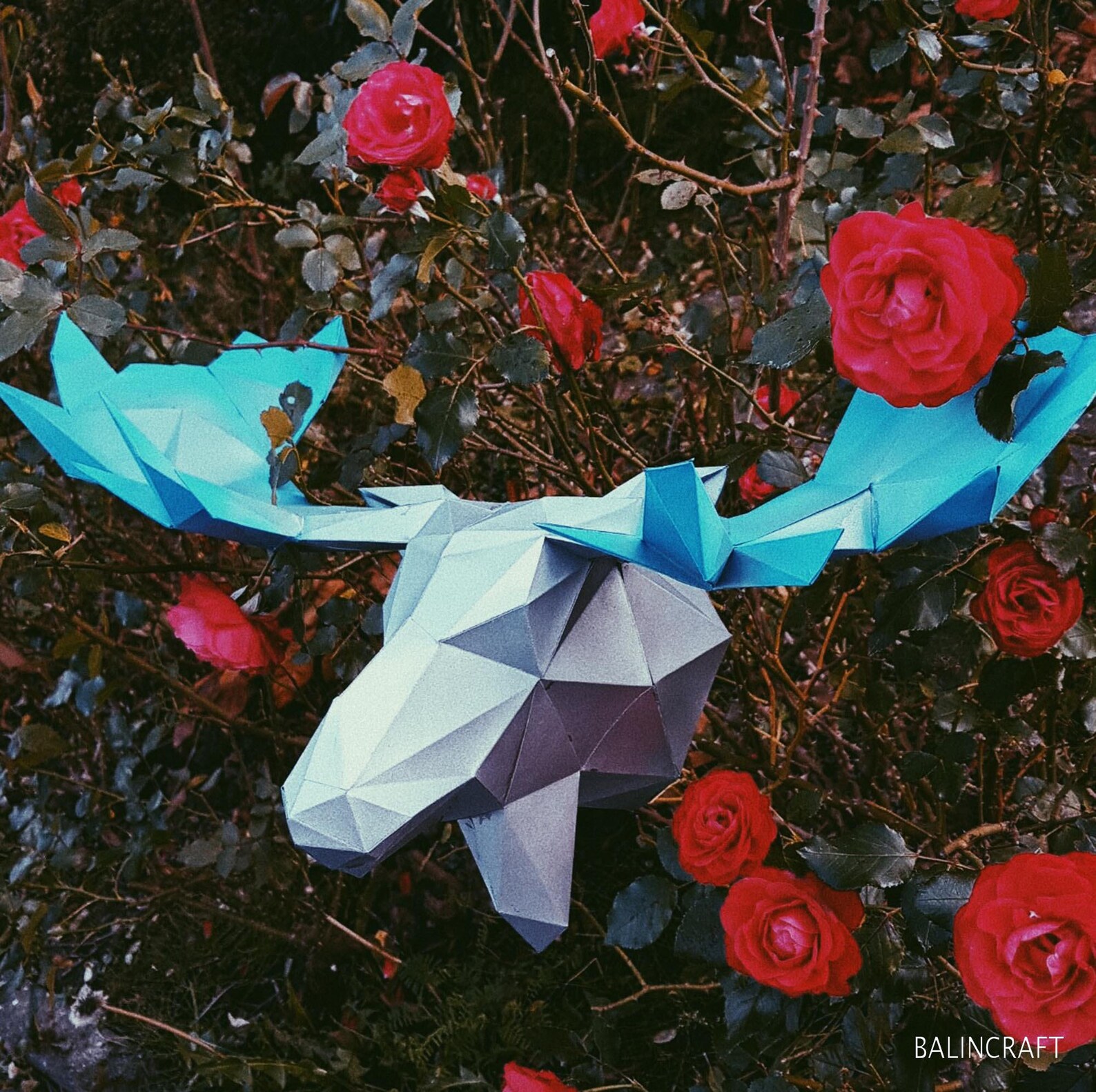 MOOSE TROPHY Papercraft 3D Paper Animal Sculpture Dear Head | Etsy