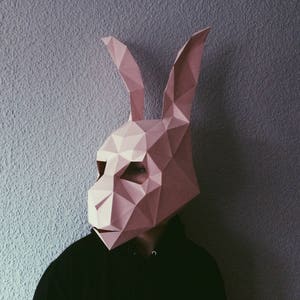 RABBIT MASK - Bunny 3D Papercraft, Low Poly Animal Costume for Kids and ...