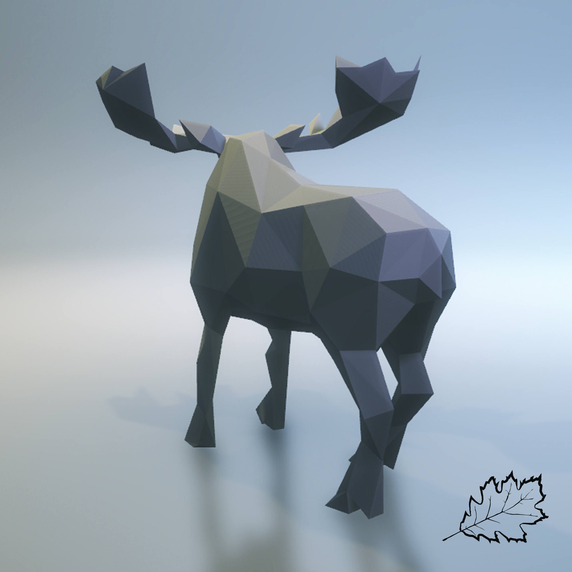 Pdf Papercraft Moose. Low Poly Sculpture. DIY Paper 3D Sculpture, 3D ...