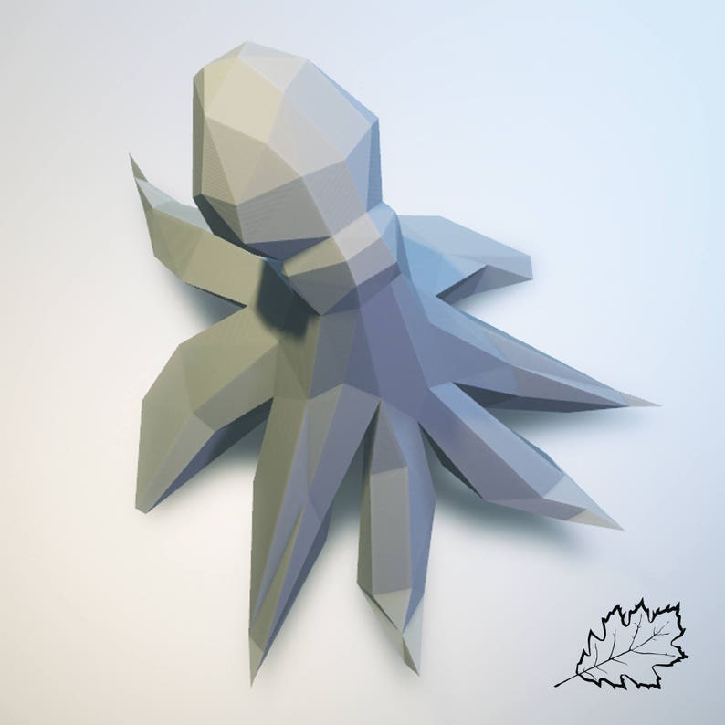 Majestic Papercraft Octopus. Low Poly Papercraft. 3D Origami. - Etsy