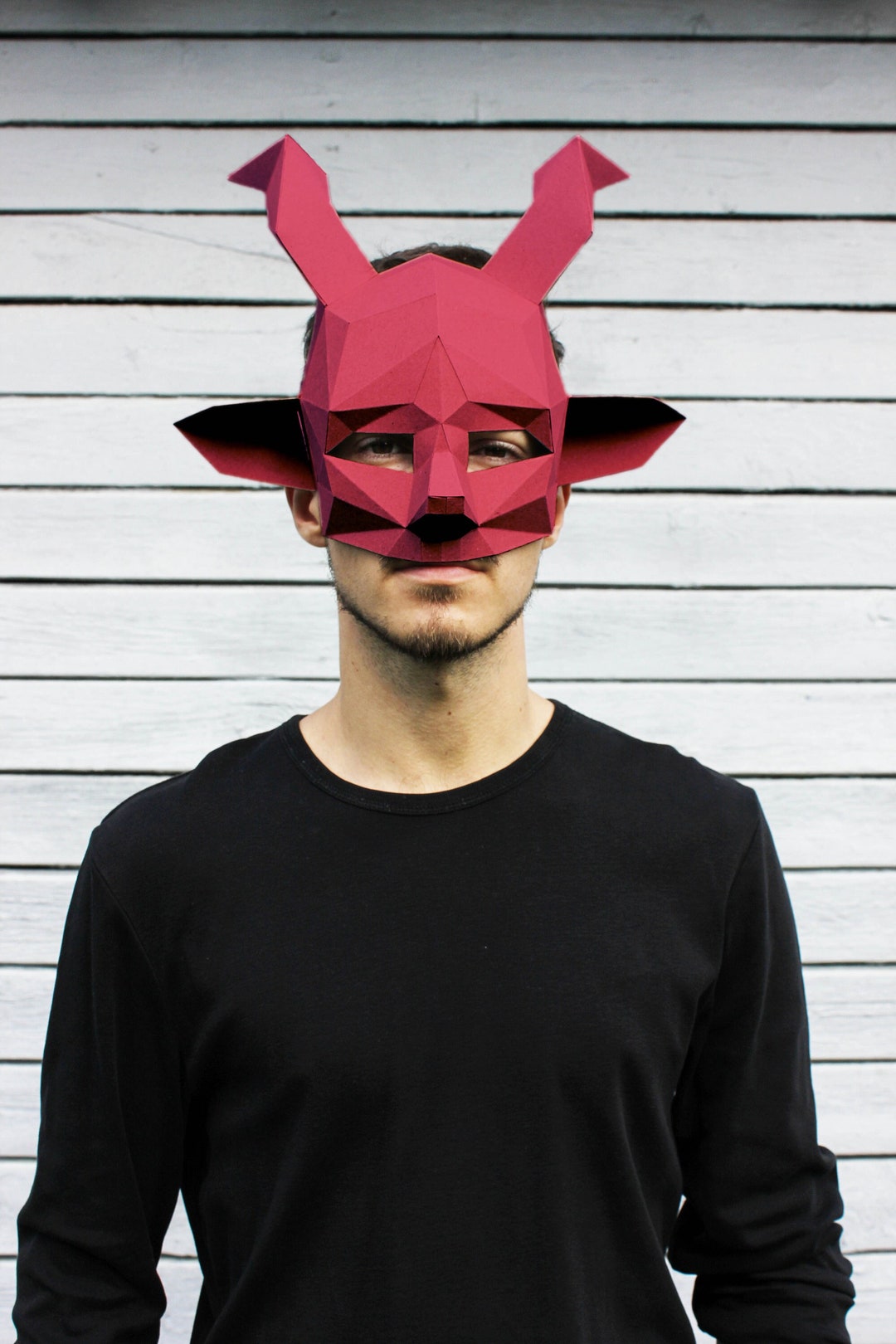 DEVIL Half Mask - Unique Instant Pdf Download, DIY Halloween Paper Mask ...