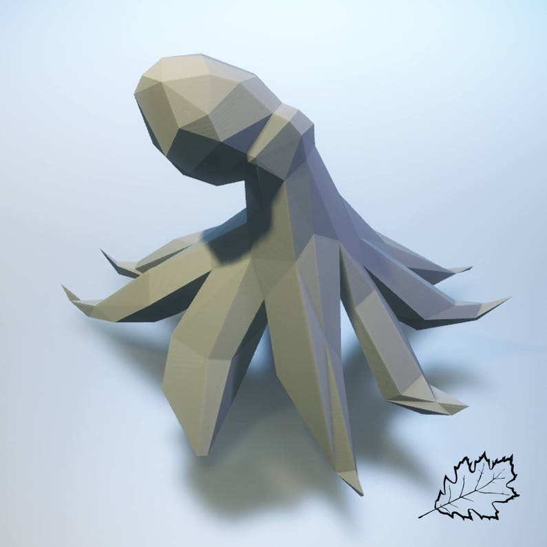 Majestic Papercraft Octopus. Low Poly Papercraft. 3D Origami. - Etsy